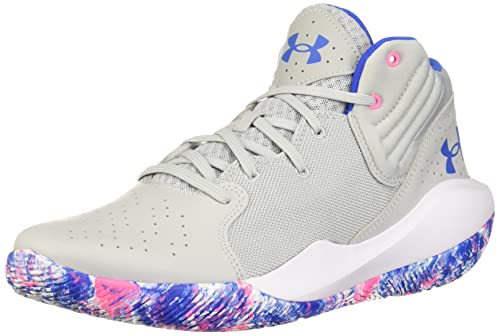 Under Armour Unisex Jet '21 Basketball Shoe, (109) Mod Gray/White/Versa Blue, 10 US Men