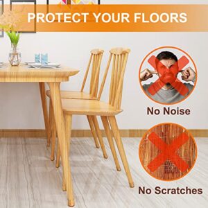 24 Pcs Chair Leg Floor Protectors for Hardwood Floors Silicone Covers to Protect Wood Tile Floors Felt Pads Furniture Leg Caps Non Slip Reduce Noise (Large-Clear)