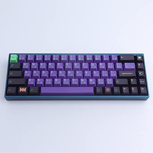 JOMKIZ PBT Keycaps,135 Keys Mecha Dye Sublimation Cherry Profile Keycaps with 7U Clear Spacebar Japanese Keycap Set for Cherry MX Switches US Layout Mechanical Keyboards