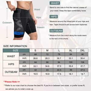 Men's Cycling Shorts 4D Padded Bike Underwear Shorts Bicycle MTB Liner Mountain Shorts for Cycle Riding Biker Blue L