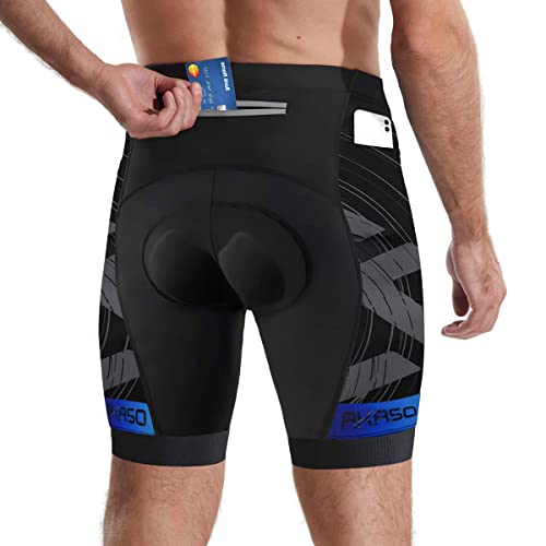 Men's Cycling Shorts 4D Padded Bike Underwear Shorts Bicycle MTB Liner Mountain Shorts for Cycle Riding Biker Blue L