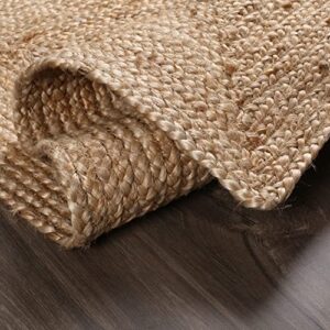 Bedding Craft Hand Woven Farmhouse 2x3 Ft Tightly Braided Chindi and Jute Rug 24x36 Natural – Reversible Durable Sustainable for Home Décor