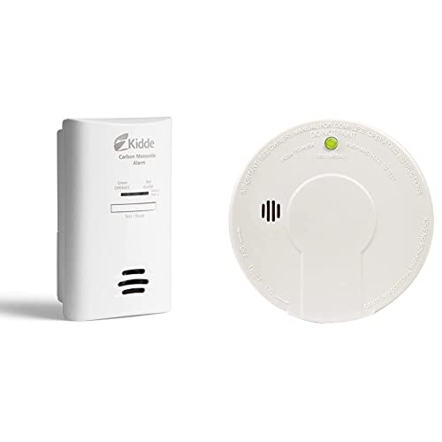 Kidde Carbon Monoxide Detector, AC Plug-in with Battery Backup, CO Alarm with Replacement Alert & Smoke Detector, Battery Powered with Test Button