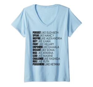 womens persist like elizabeth rule ruth persevere ketanji kbj meme v-neck t-shirt