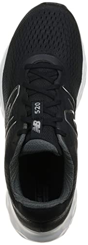 New Balance Men's 520 V8 Running Shoe, Black/White, 9 Wide