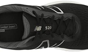 New Balance Men's 520 V8 Running Shoe, Black/White, 9 Wide