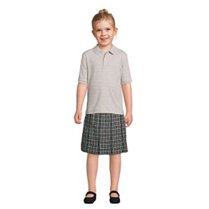 Lands' End School Uniform Kids Short Sleeve Interlock Polo Shirt Large Gray Heather