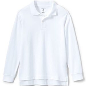 lands' end school uniform kids long sleeve interlock polo shirt x-large white