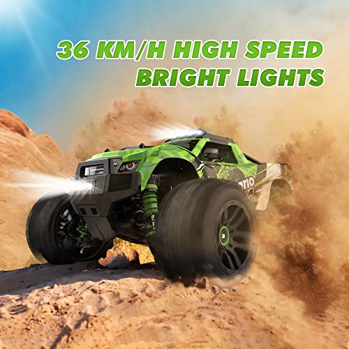 RIAARIO 1:18 RC Cars for Boys, 36 KPH High Speed Remote Control Car for Adults, All Terrain 4WD Electric Vehicle with 2.4 GHz Remote Control, Offroad Waterproof RC Trucks with 2 Rechargeable Batteries