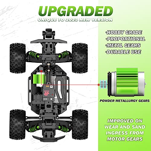 RIAARIO 1:18 RC Cars for Boys, 36 KPH High Speed Remote Control Car for Adults, All Terrain 4WD Electric Vehicle with 2.4 GHz Remote Control, Offroad Waterproof RC Trucks with 2 Rechargeable Batteries