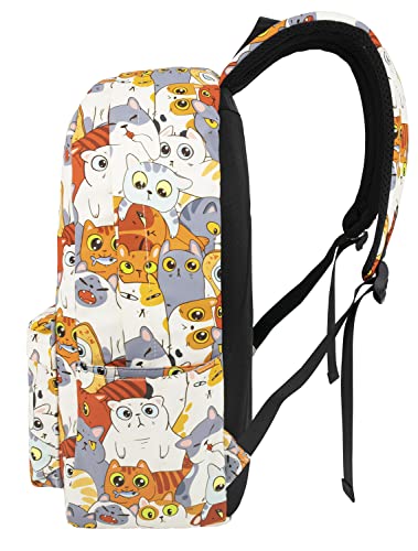 LI-LOVE Backpack with 16 inch Laptop Compartment Cute Cat Backpacks for Boys Girls Adults Teens Middle School College High School Student Bookbags Travel Camping Hiking Waterproof Book Bag Back Pack