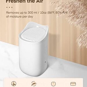 ZZWW Small Dehumidifier, Quiet Mini Dehumidifier 220 Sq.Ft (20oz Water Tank), Portable Dehumidifier for Bedroom, Bathroom, Closet White