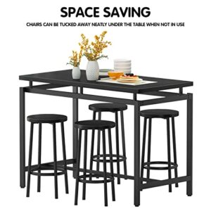 DKLGG Dining Table Set for 4/Bar Table Set, Kitchen Table with 4 Chairs for Living Room, Table and Chairs Dining Set 4 Piece Set for Bar, Pub, Apartment, Restaurant