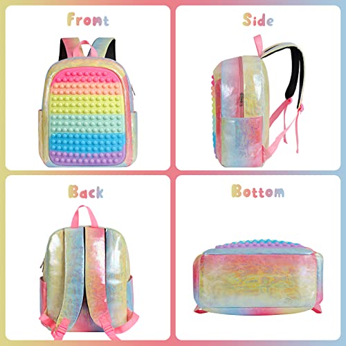 JoyLEME Large Pop Backpack for Girl Classic School Backpack Kids Backpacks, Elementary School Bookbag, Cute Lightweight Preschool Backpack Back to School Gifts for Girls