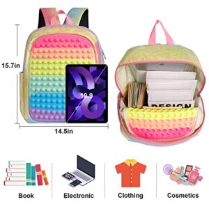 JoyLEME Large Pop Backpack for Girl Classic School Backpack Kids Backpacks, Elementary School Bookbag, Cute Lightweight Preschool Backpack Back to School Gifts for Girls