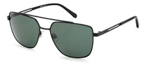 fossil men's male sunglasses style fos 3129/g/s square, matte ruthenium/gray, 59mm, 17mm