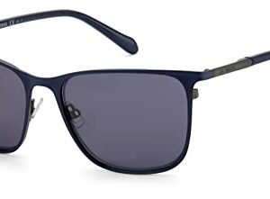 Fossil Men's Male Sunglasses Style FOS 3128/G/S Rectangular, Matte Blue/Gray, 57mm, 17mm