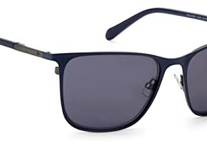 Fossil Men's Male Sunglasses Style FOS 3128/G/S Rectangular, Matte Blue/Gray, 57mm, 17mm