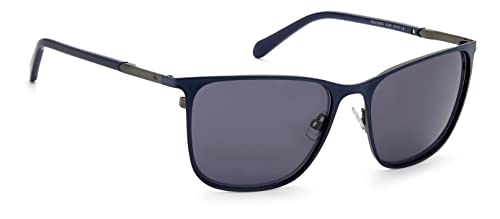 Fossil Men's Male Sunglasses Style FOS 3128/G/S Rectangular, Matte Blue/Gray, 57mm, 17mm