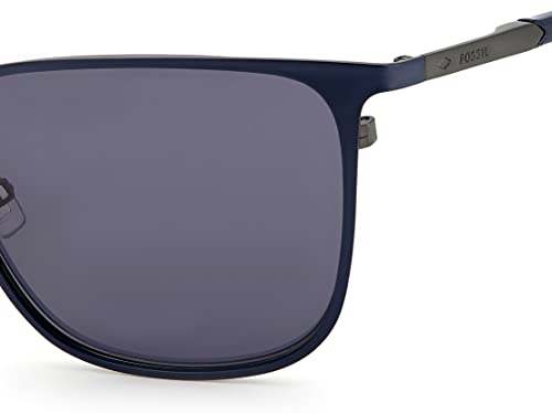 Fossil Men's Male Sunglasses Style FOS 3128/G/S Rectangular, Matte Blue/Gray, 57mm, 17mm