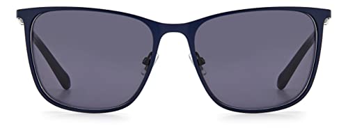 Fossil Men's Male Sunglasses Style FOS 3128/G/S Rectangular, Matte Blue/Gray, 57mm, 17mm