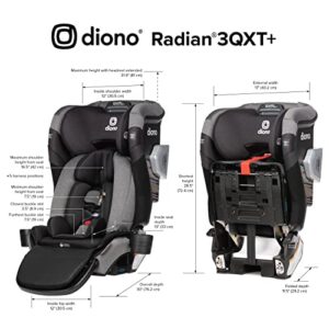 Diono Radian 3QXT+ FirstClass SafePlus 4-in-1 Convertible Car Seat, Rear & Forward Facing, Safe Plus Engineering, 4 Stage Infant Protection, 10 Years 1 Car Seat, Slim Fit 3 Across