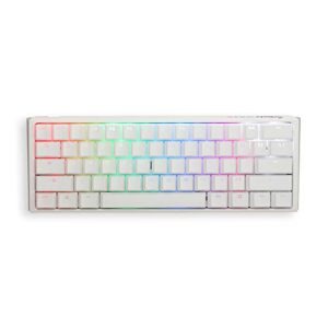 ducky one 3 mini pure white 60% hotswap rgb mechanical keyboard (cherry mx blue)