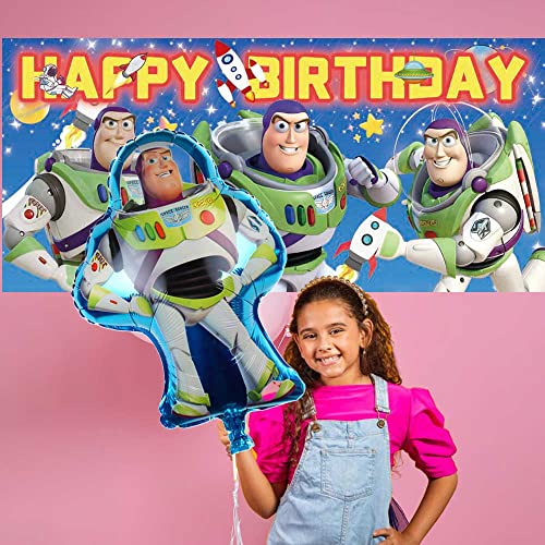 FNTOO Buzz Lightyear Party Supplies Plates Favors Decorations Backdrop Decor Banner Birthday Cake Topper, N02660