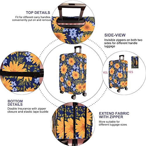 7-mi Luggage Cover， Suitcase Covers 19-30 Inch Expandable Anti-Scratch Luggage Protector Flower for Carry on Luggage XL 29-30IN