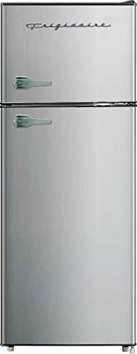 Frigidaire EFR751, 2 Door Apartment Size Refrigerator with Freezer, 7.2 cu ft, Platinum Series, Stainless Steel, 7.5 & Toshiba EM925A5A-SS Microwave Oven, 0.9 Cu. ft/900W, Stainless Steel