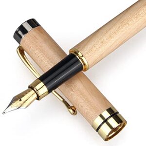 ayiaren best wood fountain pen with 8 ink and gift box, wooden ink pen fancy vintage fountain pen writing nib pen calligraphy pens fountain pen