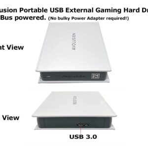 Avolusion Mini Pro-5X 2TB USB 3.0 Portable External Gaming Hard Drive - White (for PS5, Pre-Formatted) - 2 Year Warranty