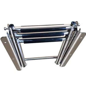 Mojiate Stainless Steel 3 Step Telescoping Folding Boat Boarding Ladder with Press-Type Spring ，for Boat Yacht Swimming Pool，Rated to 400 Pounds