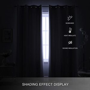 Anytime Home Curtains Blackout and Sheer Layered Solid Window Curtain Panel Pair with Grommet Top, 52Wx63L,Greyish White