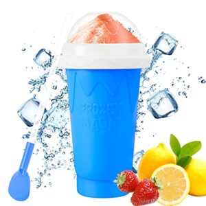 slushy cup slushie cup, slushy maker cup, quick frozen magic squeeze cup, double layer slush cup squeeze, homemade summer diy milk shake ice cream maker, cool stuff birthday gifts for kids (blue)