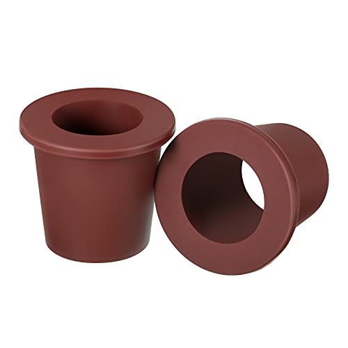 Outus 2 Pieces Patio Table Umbrella Hole Ring Umbrella Cone Wedge Plug Umbrella Stabilizer Sleeve for 2 to 2.5 Inch Patio Table Hole and 1.5 Inch Pool Umbrella Adapter(Brown)