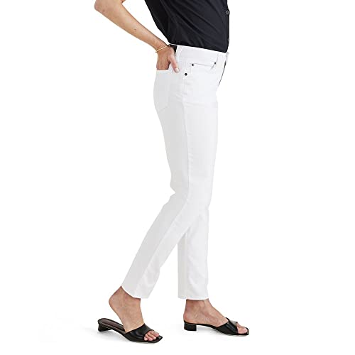 Dockers Women's Slim Fit High Rise Jean Cut Pants, Lucent White, 28