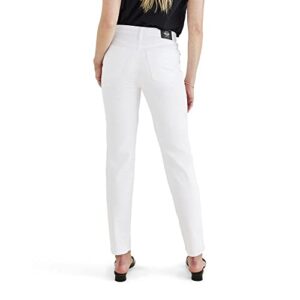 Dockers Women's Slim Fit High Rise Jean Cut Pants, Lucent White, 28