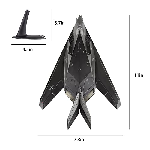 HANGHANG 1/72 F-117 Attack Plane （Nighthawk） Metal Fighter Military Model Diecast Plane Model for Collection or Gift Black