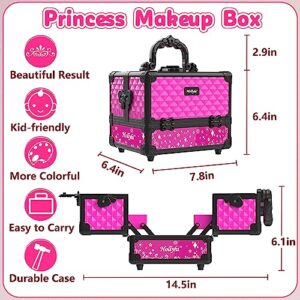 Hollyhi 65 Pcs Kids Makeup Kit for Girl, Washable Play Makeup Toys Set for Dress Up, Pretend Beauty Vanity Set with Cosmetic Case Birthday Toys for Girls 3 4 5 6 7 8 9 10 11 12 Year Old Kids Toddlers