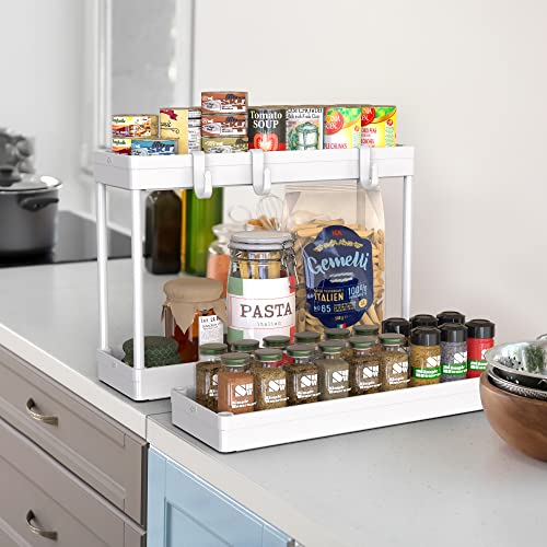 SimpleHouseware Kitchen Cart Storage 3-Tier Slim/Super Narrow Shelves with Handle, 26.5'' Height/5.5'' Width for Narrow Place, White