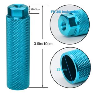 Amotor Bike Pegs Aluminum Alloy Anti-Skid Lead Foot Bicycle Pegs BMX Pegs for Mountain Bike Cycling Rear Stunt Pegs Fit 3/8 inch Axles (Sky-Blue)