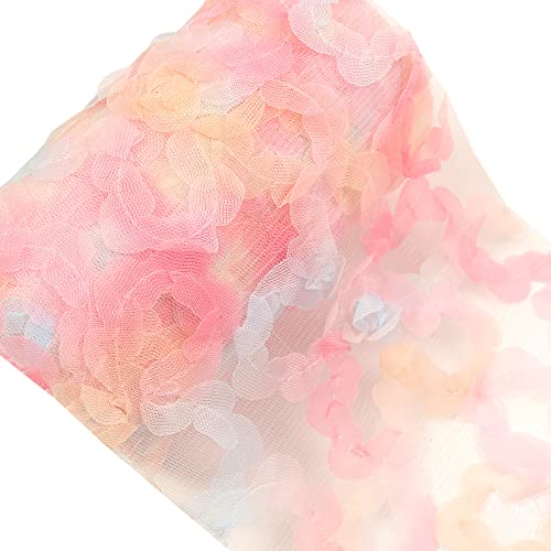 Yuanchuan Rainbow Rose Tulle Rolls 4.7 inch x 10 Yards (30 feet) Pink for Table Runner Chair Sash Bow Pet Tutu Skirt Sewing Crafting Fabric Wedding Unicorn Party Birthday Gift Ribbon (Gradient Pink)