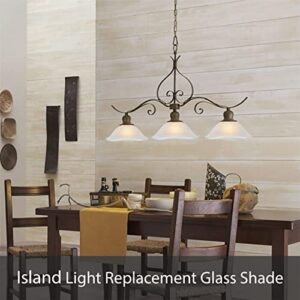 Aspen Creative 23509-11,Alabaster Replacement Glass Shade for Medium Base Socket Torchiere Lamp, Swag Lamp, Pendant and Island Fixture. 12-1/4" Diameter x 4-3/4" High.