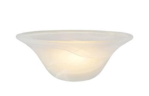 Aspen Creative 23509-11,Alabaster Replacement Glass Shade for Medium Base Socket Torchiere Lamp, Swag Lamp, Pendant and Island Fixture. 12-1/4" Diameter x 4-3/4" High.