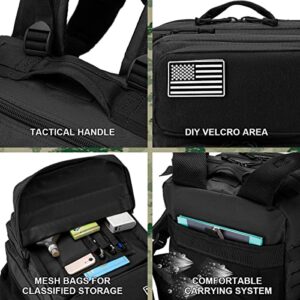 COSCOOA Tactical Military Backpack for Man, 45L Waterproof Army Pack Rucksack Hiking Laptop Backpack 3 Day Bug Out Bag, Includes Two Flags and Two Carabiner