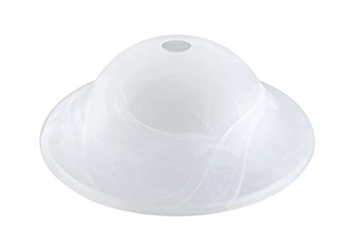 Aspen Creative 23101-31,Alabaster Replacement Glass Shade for Medium Base Socket Torchiere Lamp, Swag Lamp and Pendant, 15-3/4" Diameter x 5-3/4" High