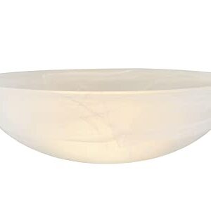 Aspen Creative 23515-11,Alabaster Replacement Glass Shade for Medium Base Socket Torchiere Lamp, Swag Lamp and Pendant, 11-3/4" Diameter x 3-5/8" High