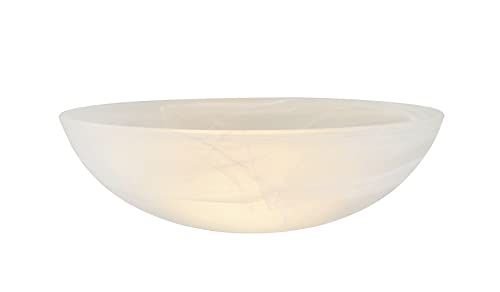 Aspen Creative 23515-11,Alabaster Replacement Glass Shade for Medium Base Socket Torchiere Lamp, Swag Lamp and Pendant, 11-3/4" Diameter x 3-5/8" High