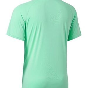 Willit Men's UPF 50+ Sun Protection Shirt Rashguard Swim Shirt Short Sleeve SPF Quick Dry Fishing Shirt Light Green 2XL